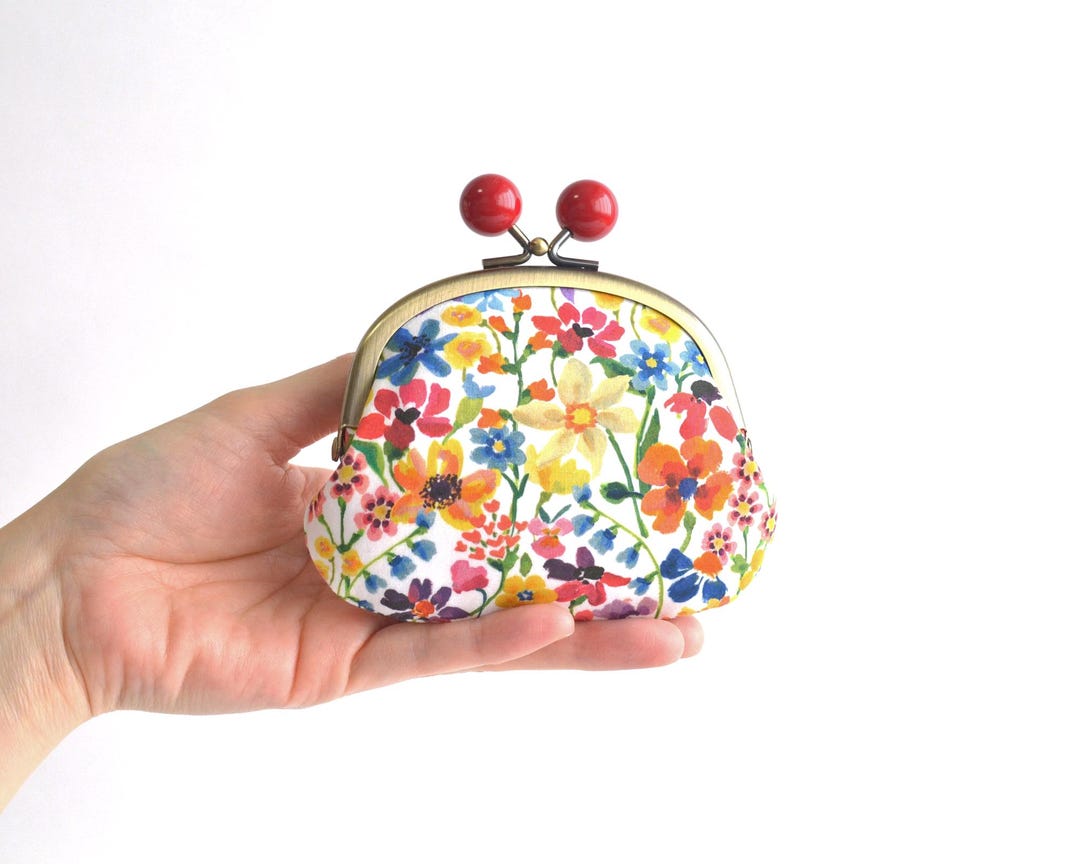 Kiss Lock Frame Purse With Red Acrylic Balls, Summer, Garden, Dreams of ...