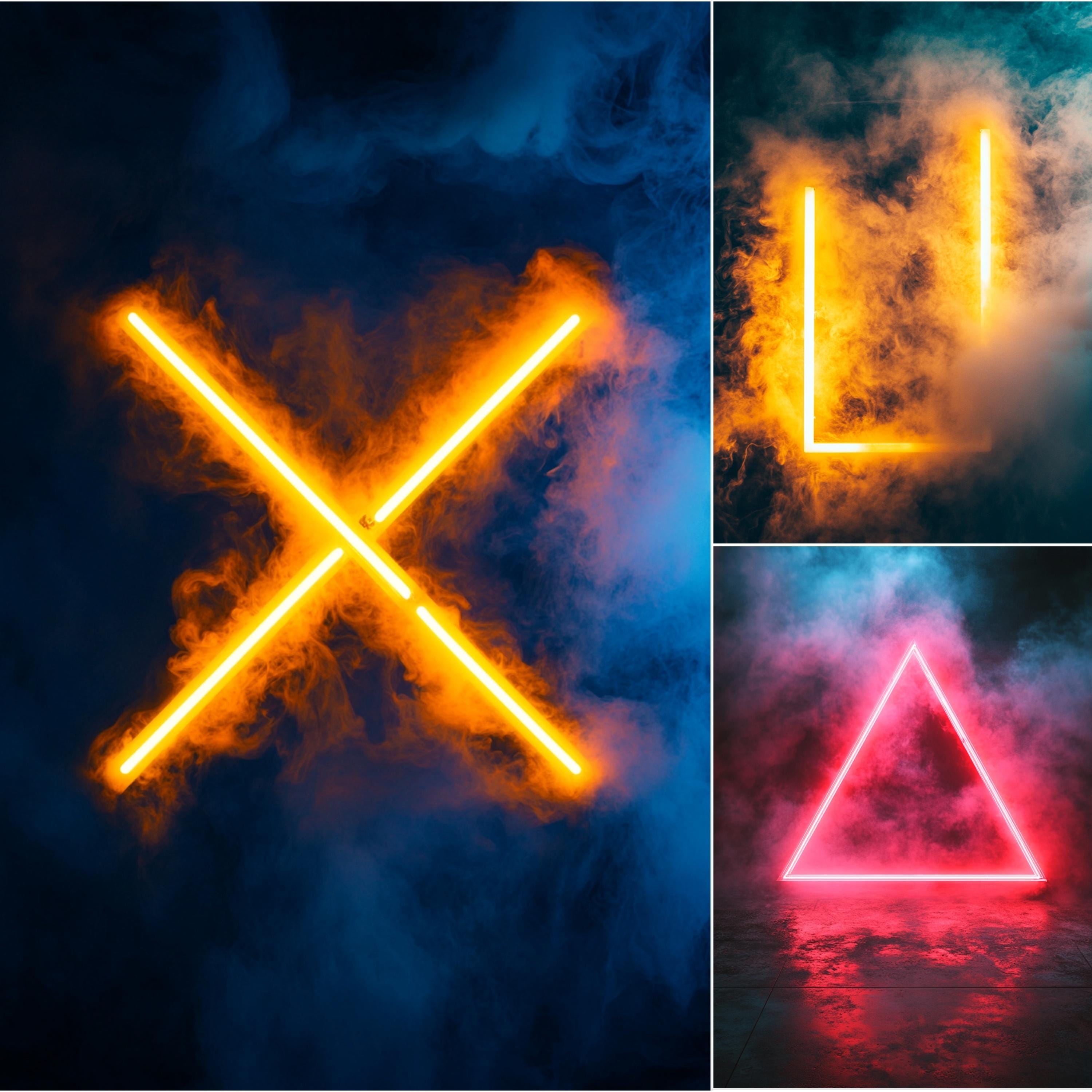 Neon Light Sports Backdrops Overlay Bundle | Basketball, Football ...
