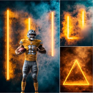 Neon Light Sports Backdrops Overlay Bundle | Basketball, Football ...
