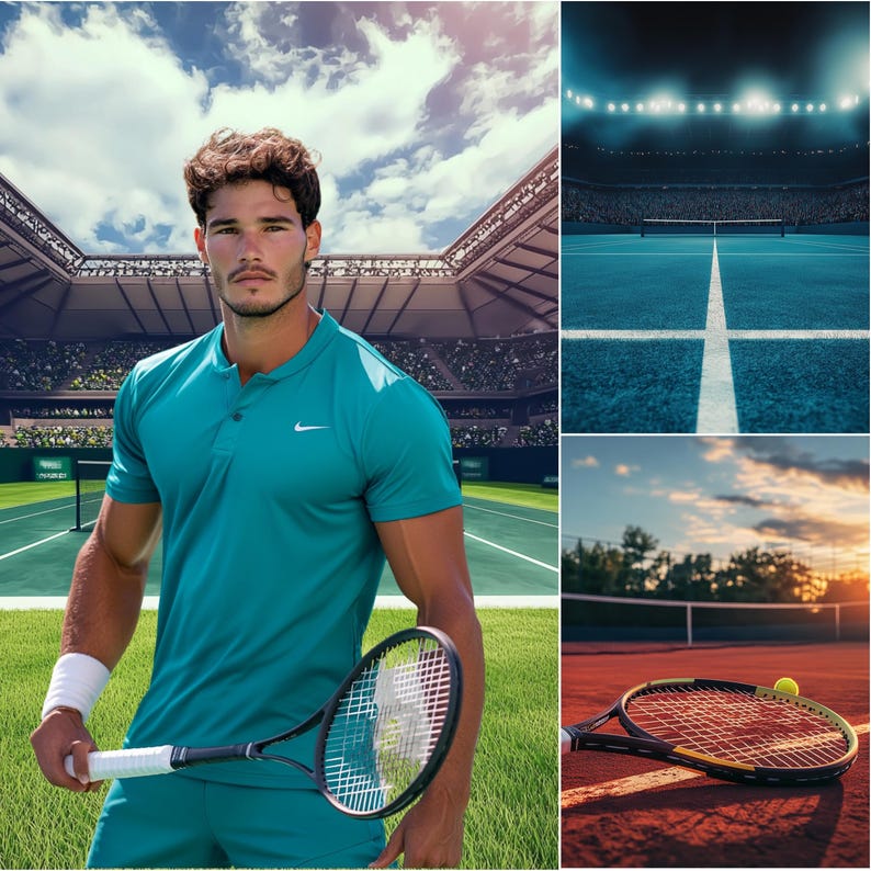 Tennis Photo Backdrop: Sport Photography Digital Overlay (PNG Download ...