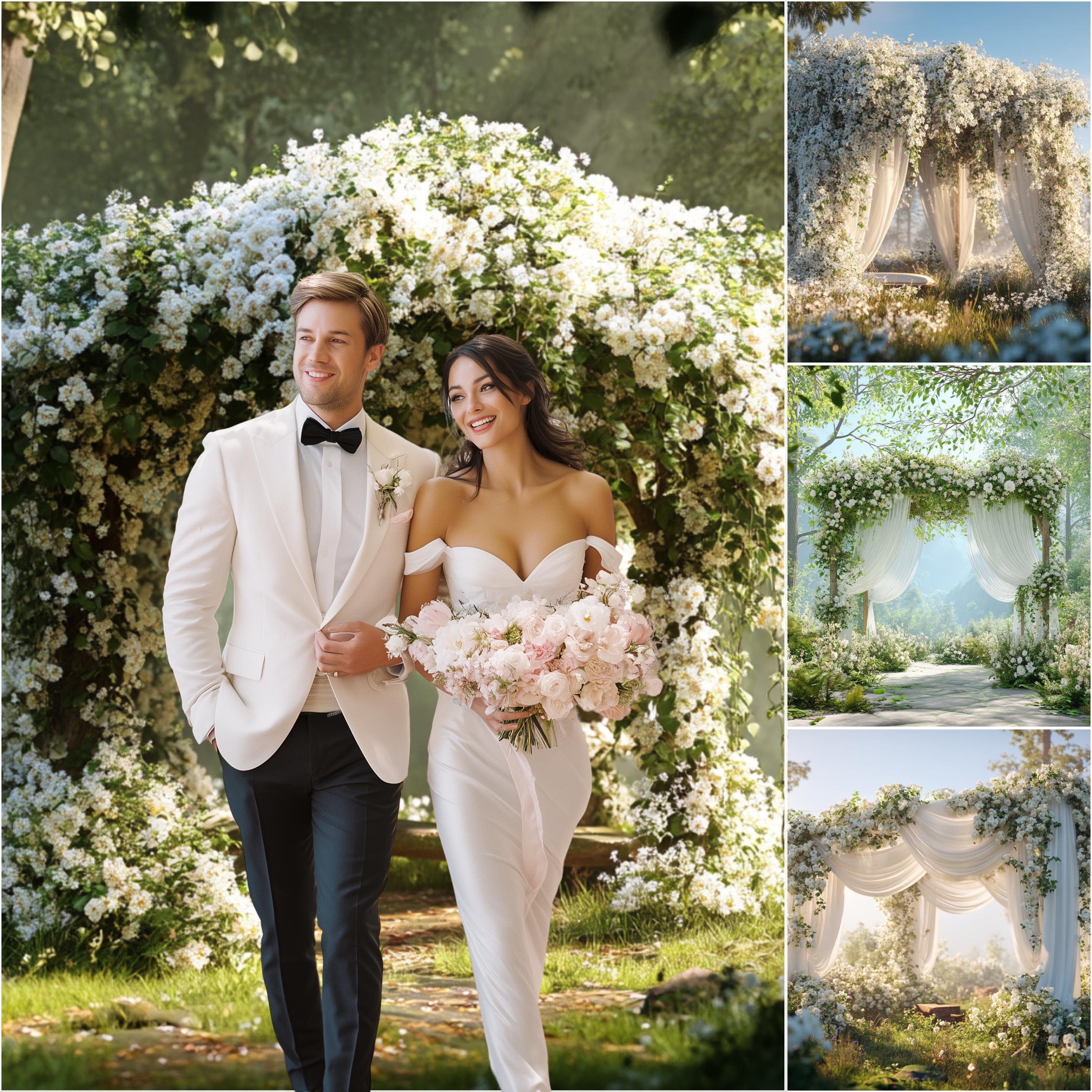 Wedding Digital Backdrops: Fine Art Photography Overlays (PNG, 300 DPI ...