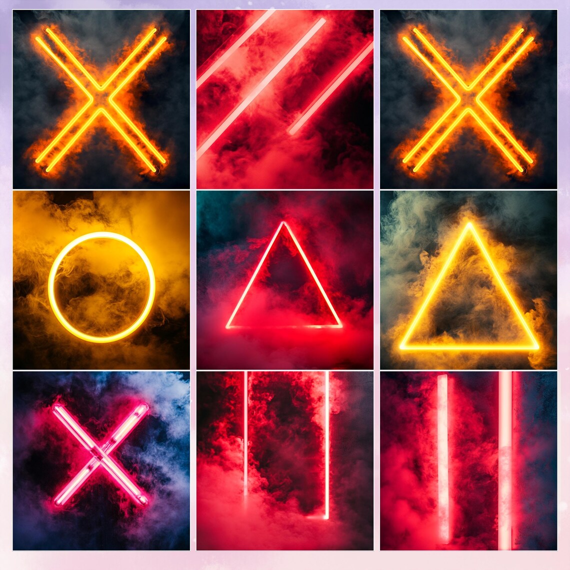 Neon Light Sports Backdrops Overlay Bundle | Basketball, Football ...