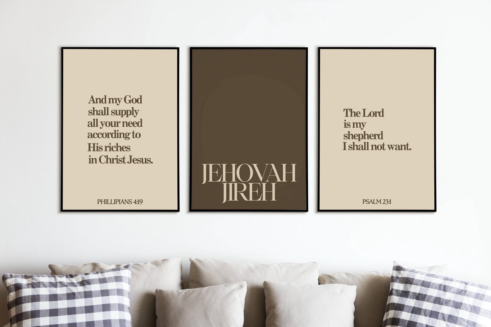Neutral Christian Art Set of 3, Modern Bible Verse Printable Bundle ...