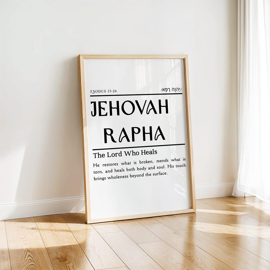 Jehovah Rapha Faith Poster, Hebrew Names of God Digital Print, Exodus ...