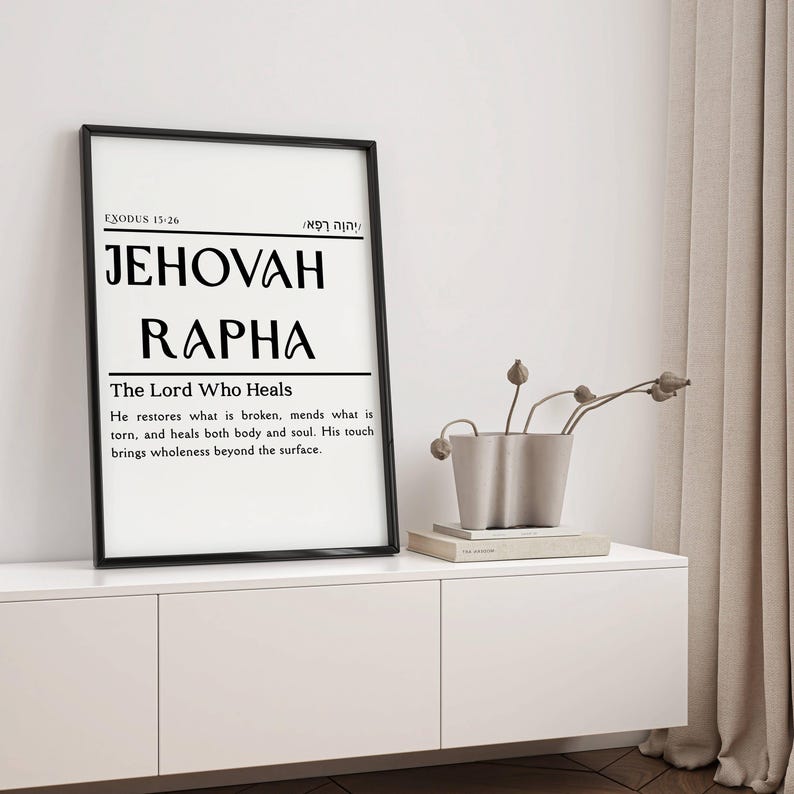 Jehovah Rapha Faith Poster, Hebrew Names of God Digital Print, Exodus ...