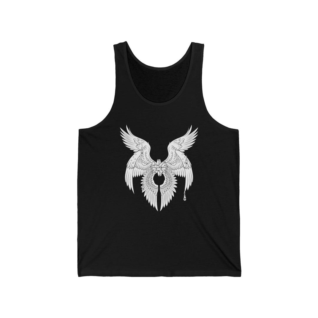 Dark Angel Wings Tank Top, Gothic Bleeding Wings Shirt, White Ink ...