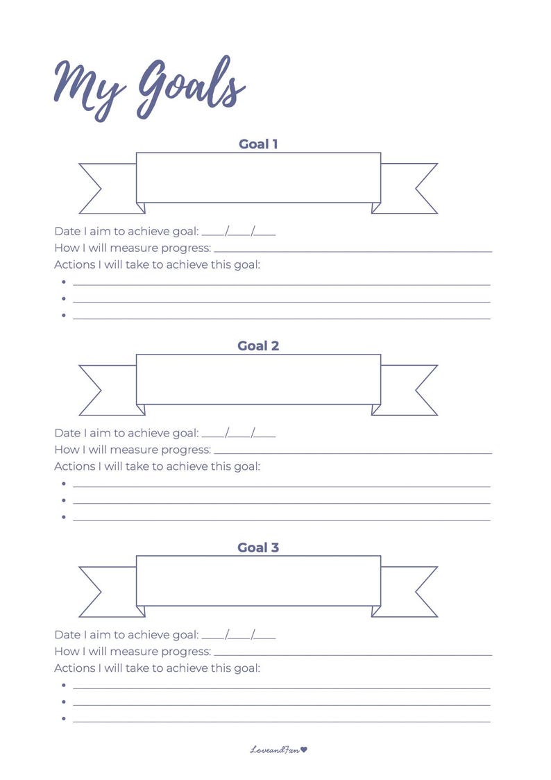 Goals, Exercise Planning & Tracking for Success - Etsy Canada
