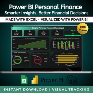 Power Bi Personal Finance Tracker - Etsy