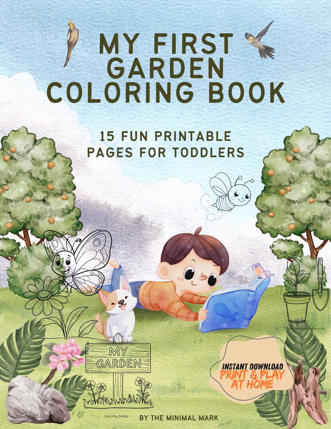 My First Garden Coloring Book for Kids – 15 Printable Pages for ...