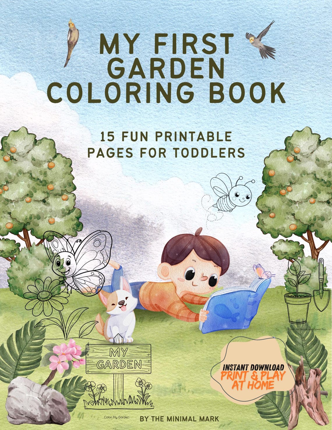 My First Garden Coloring Book for Kids – 15 Printable Pages for ...