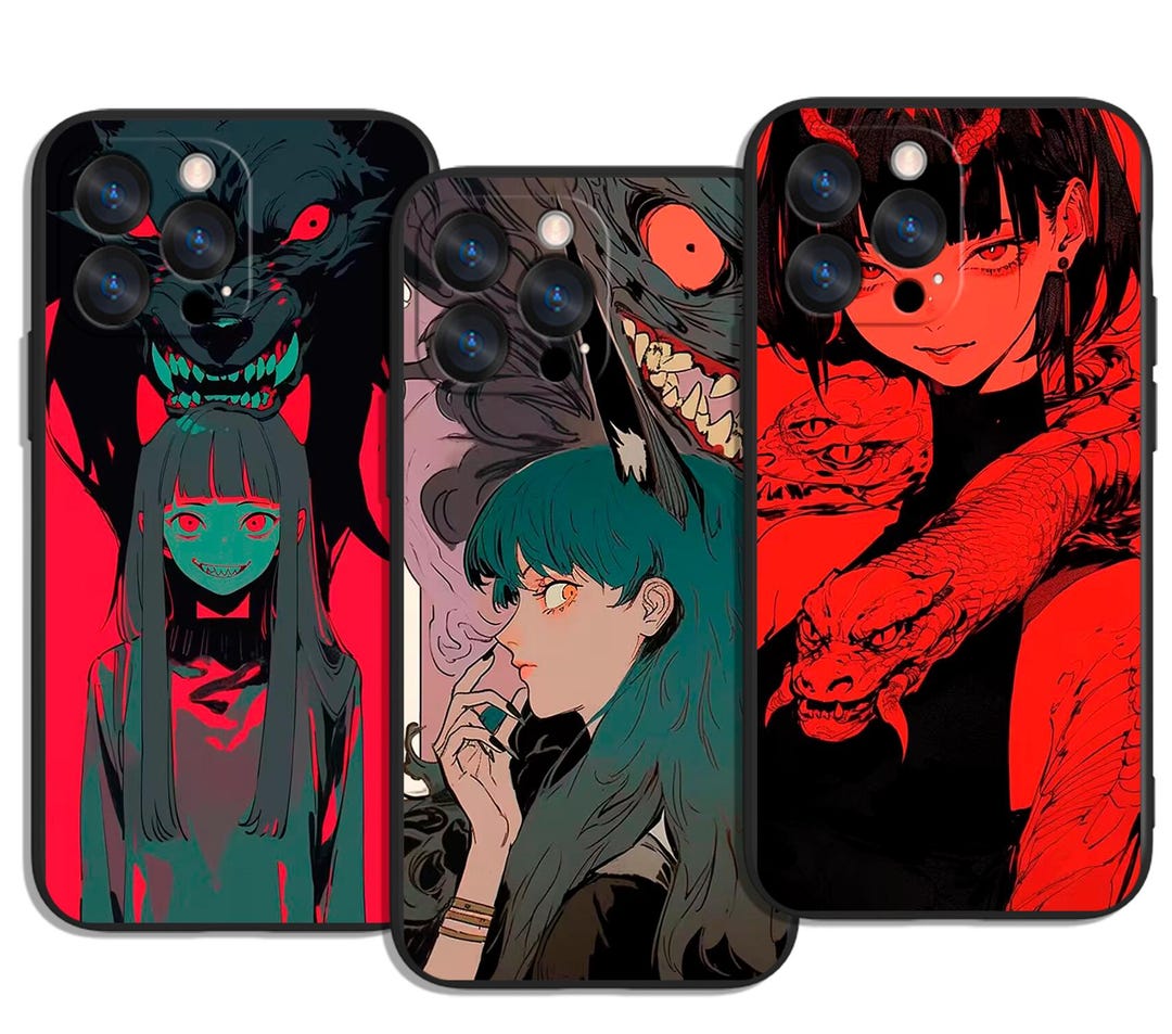 Anime Oni Shadow – Cute and Cursed Art Trendy and Protective Case Cover ...