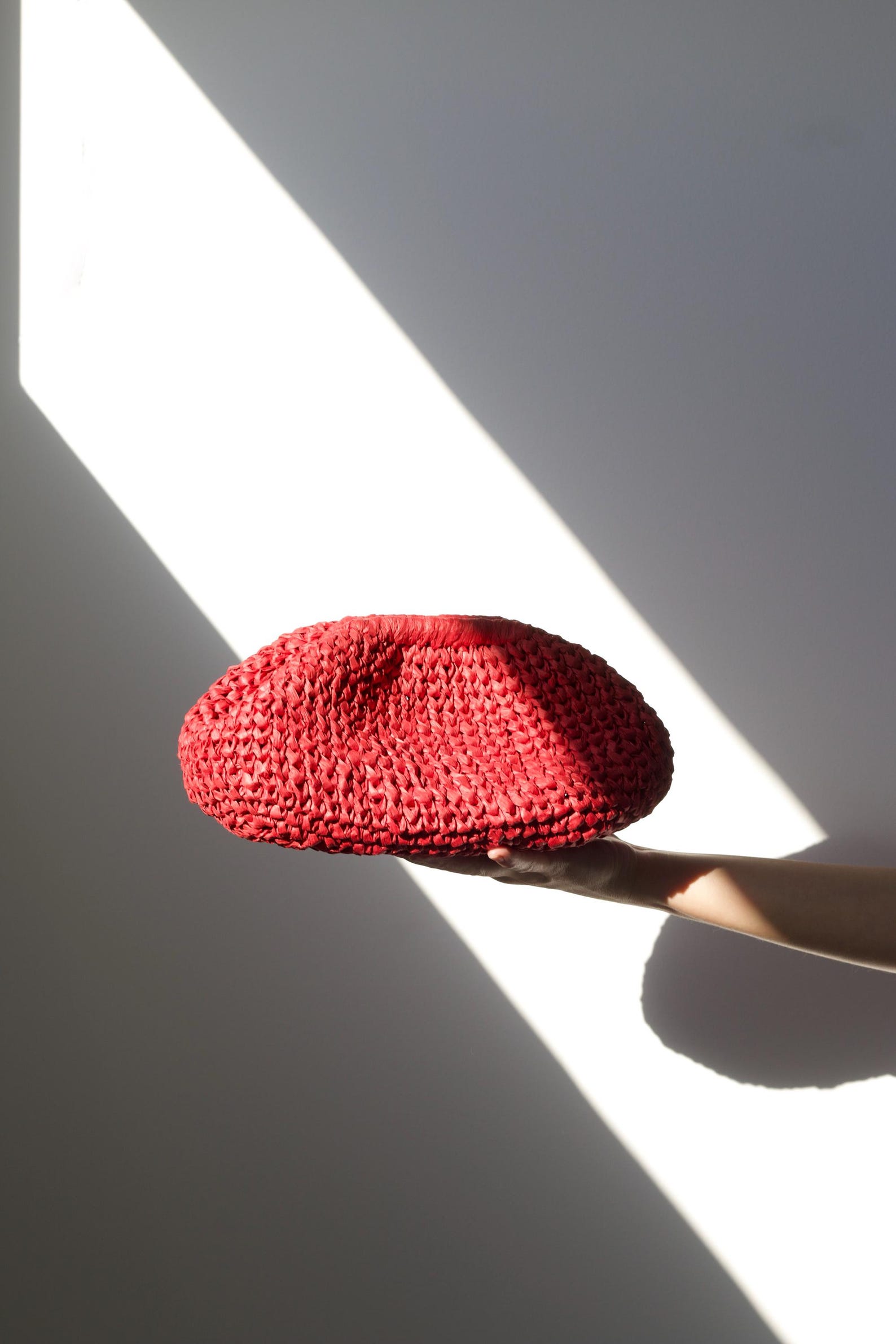 Coral Red Raffia Handbag | Handwoven Straw Purse | Euro Summer ...
