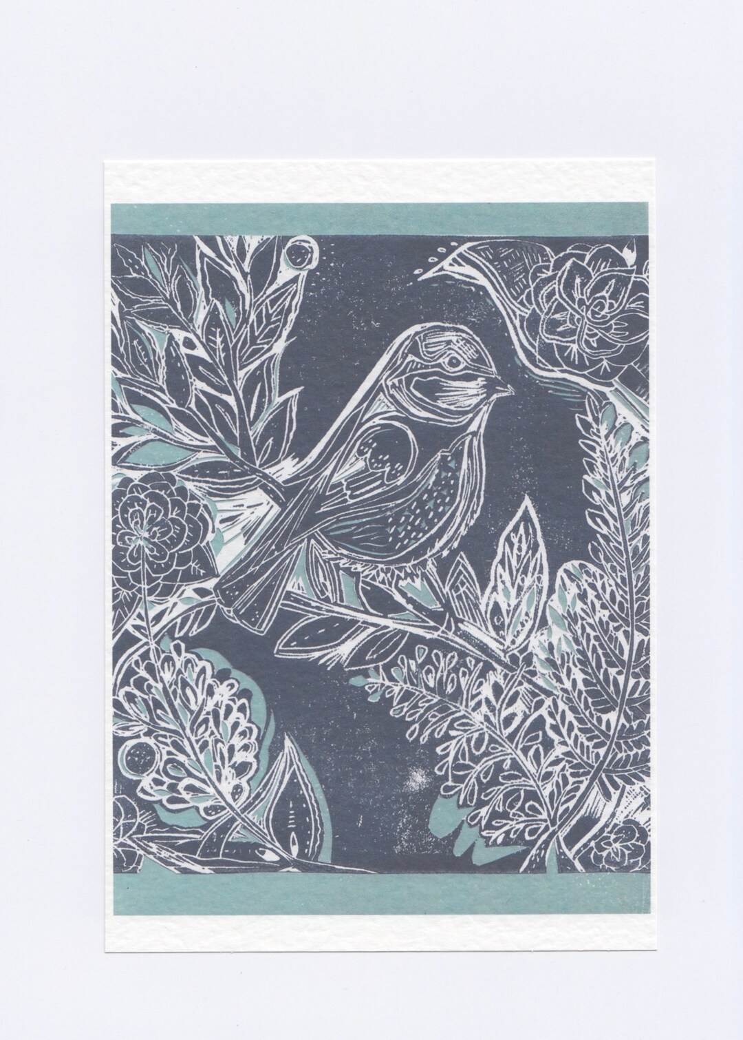 Linocut Print Bird / A5 Lino Art Printmaking - Etsy