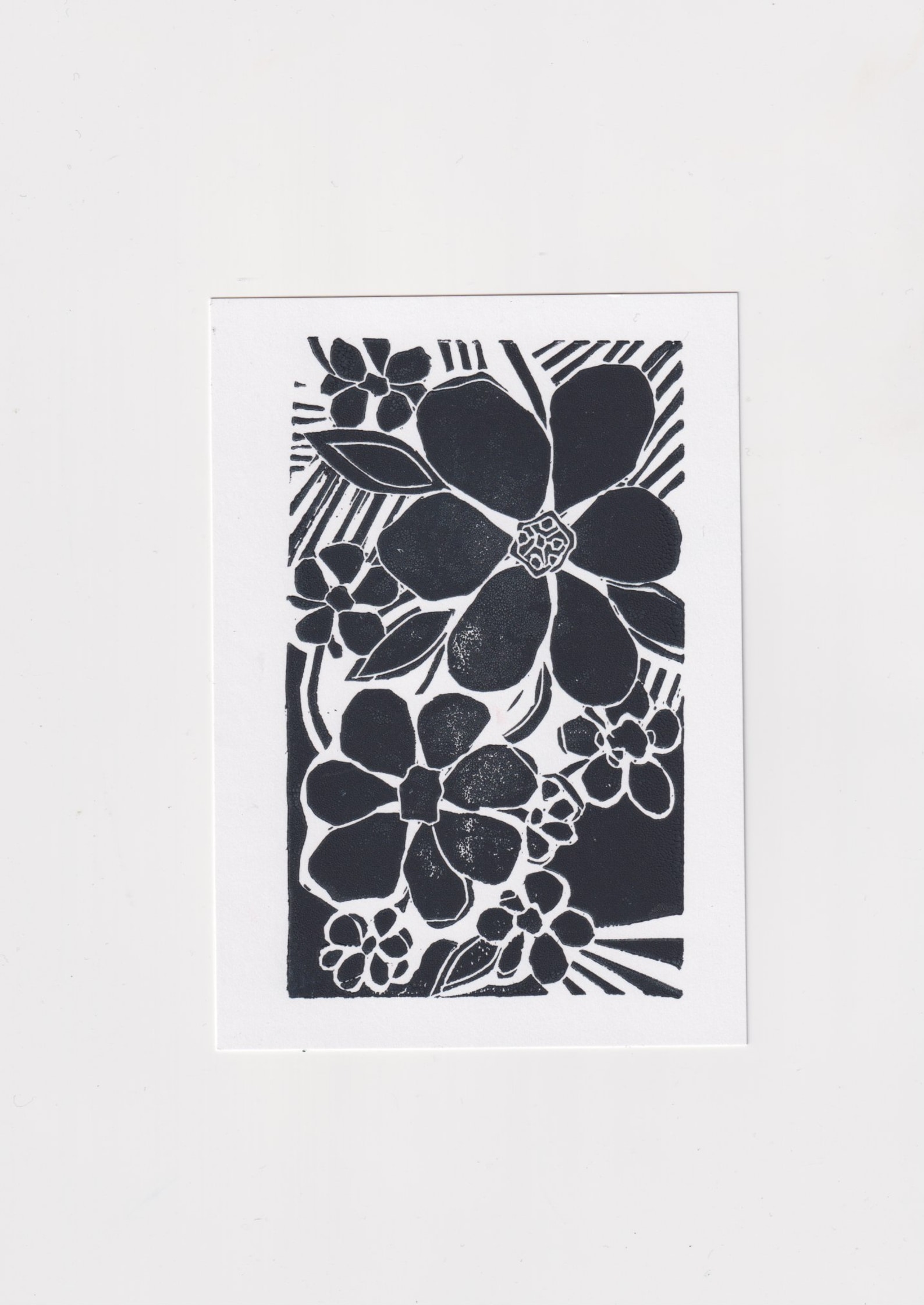 Linocut Print Flowers A6 / Lino Block Original Art - Etsy