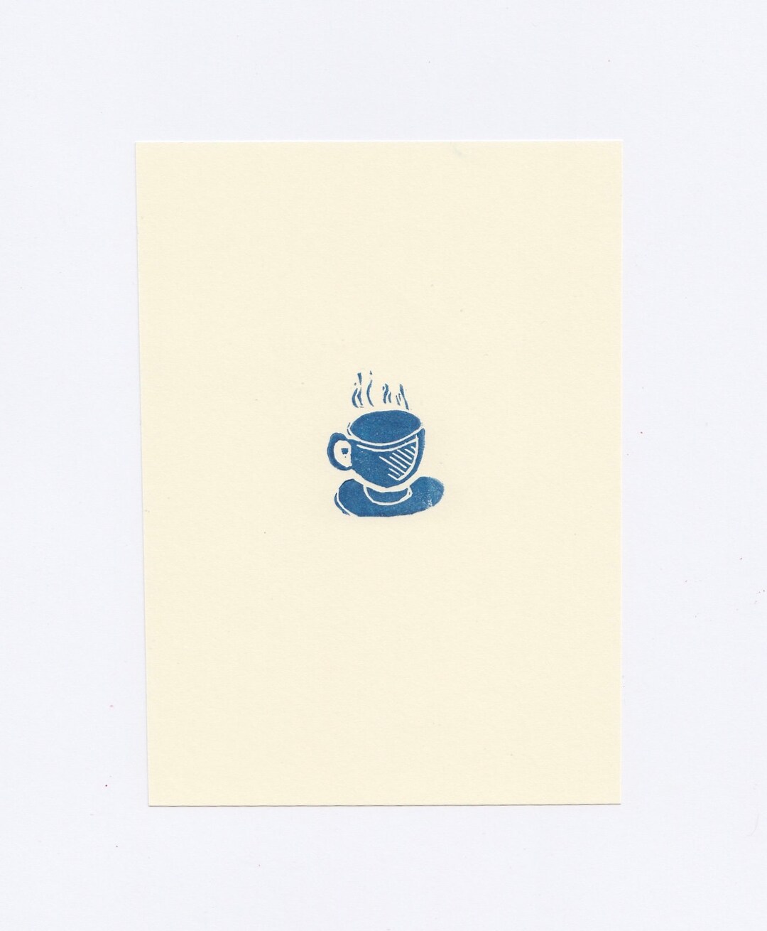 Mini Linocut Teacup Print // A6 Tiny Original Art - Etsy
