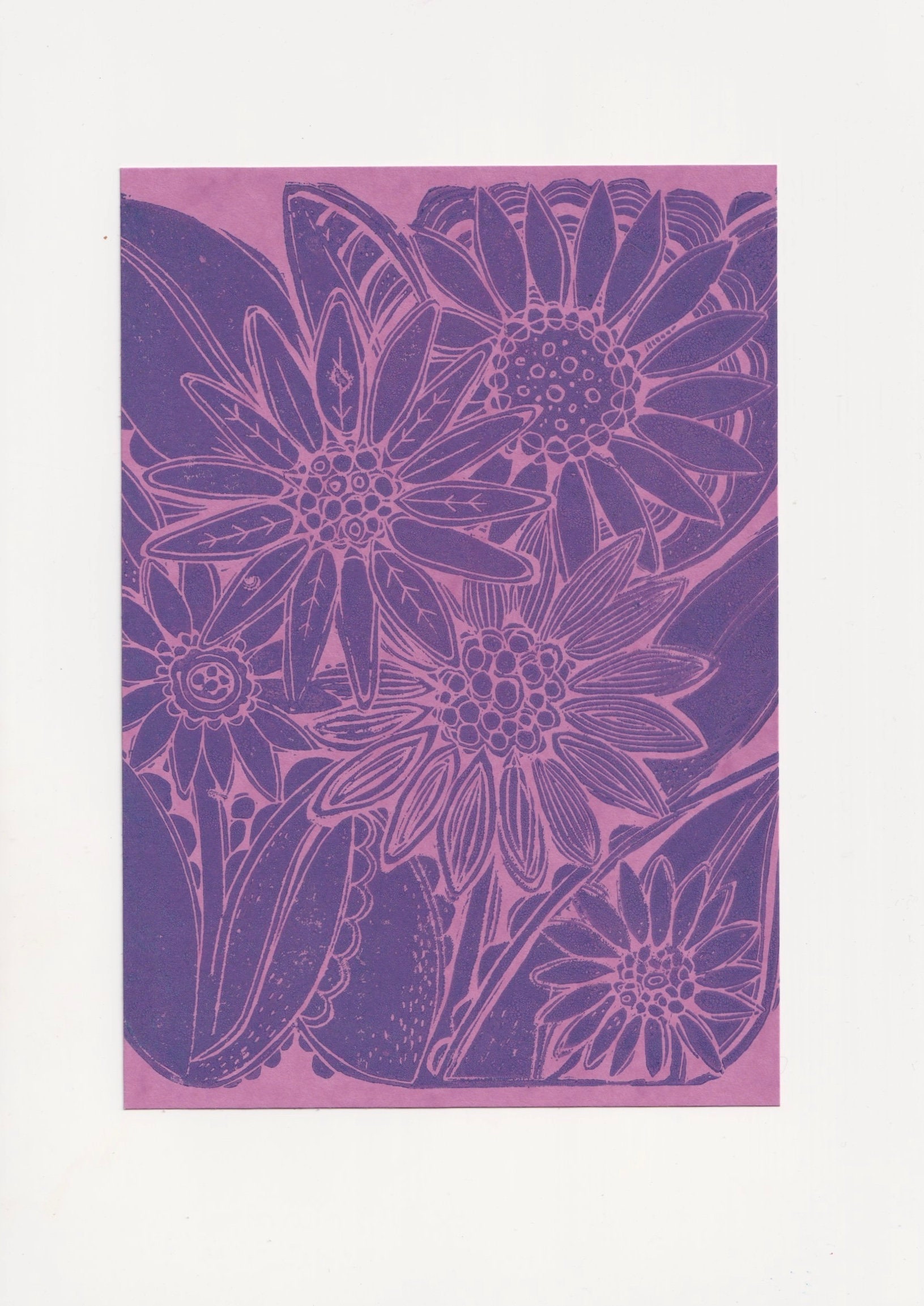 Test Print Sale Linocut Print Flowers / Original Art - Etsy