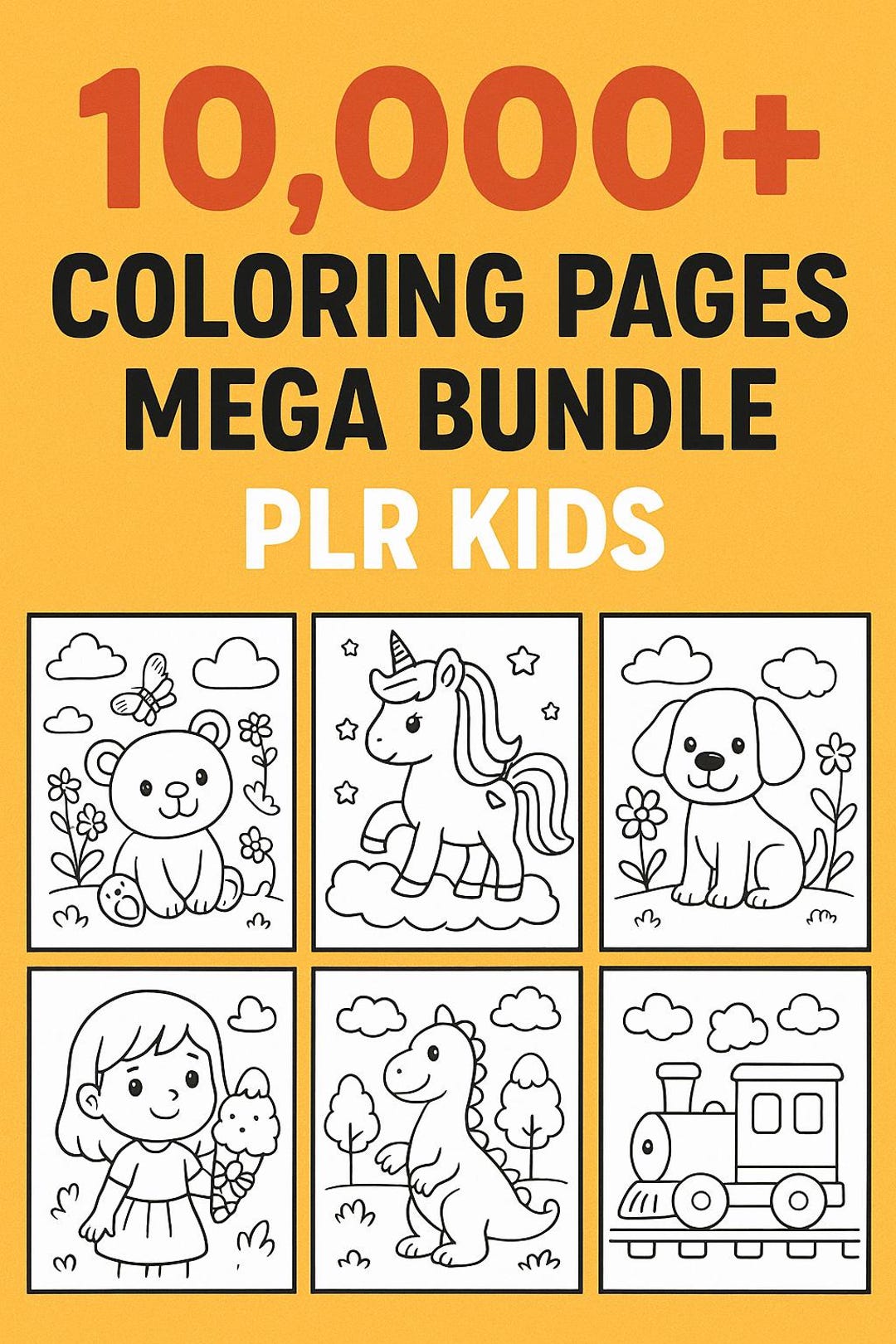 10,000+ Printable Coloring Pages Bundle – PLR | Kids & Adult Coloring ...