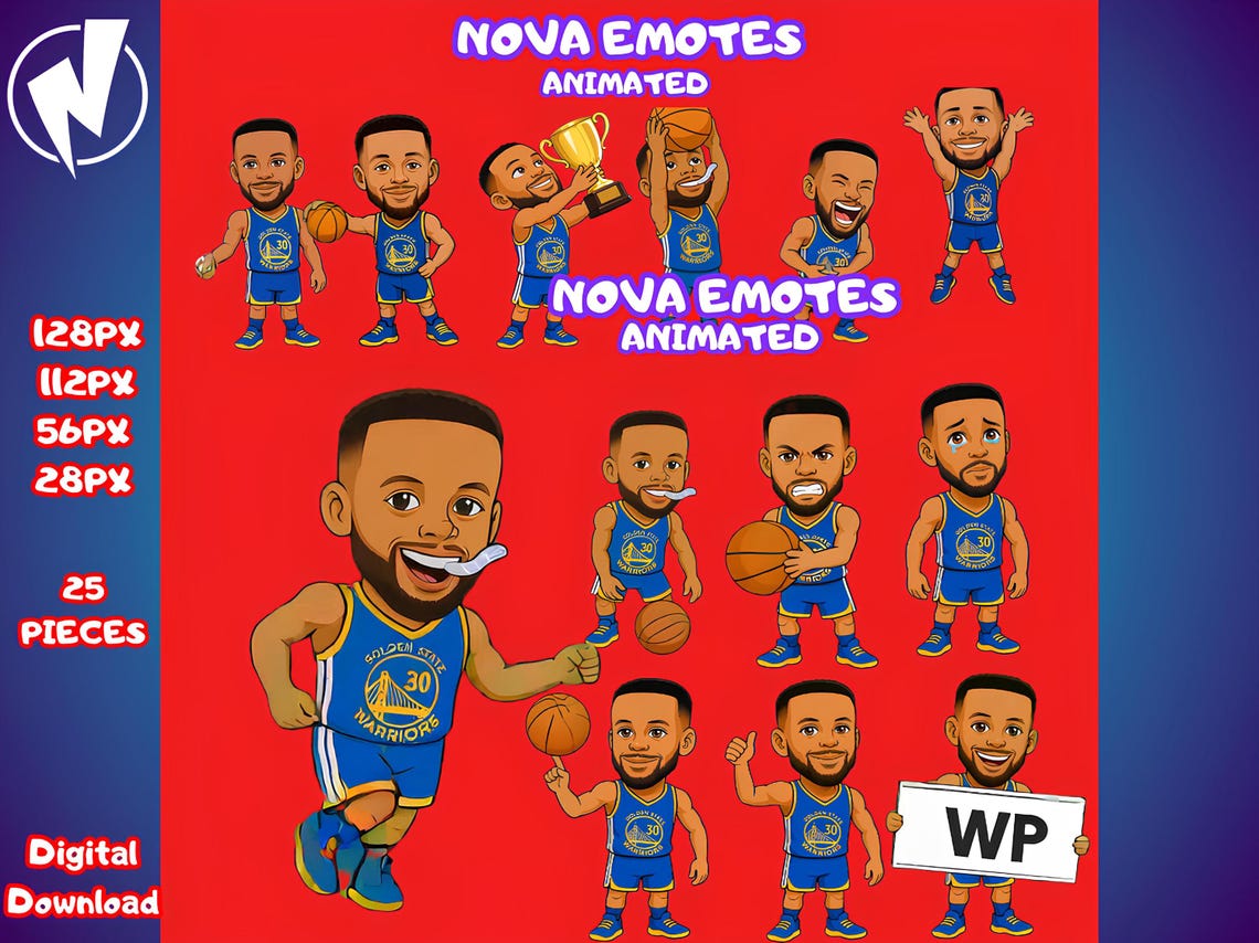 Stephen Curry Animated Chibi Twitch Emotes,chibi Curry GIF Emotes ...