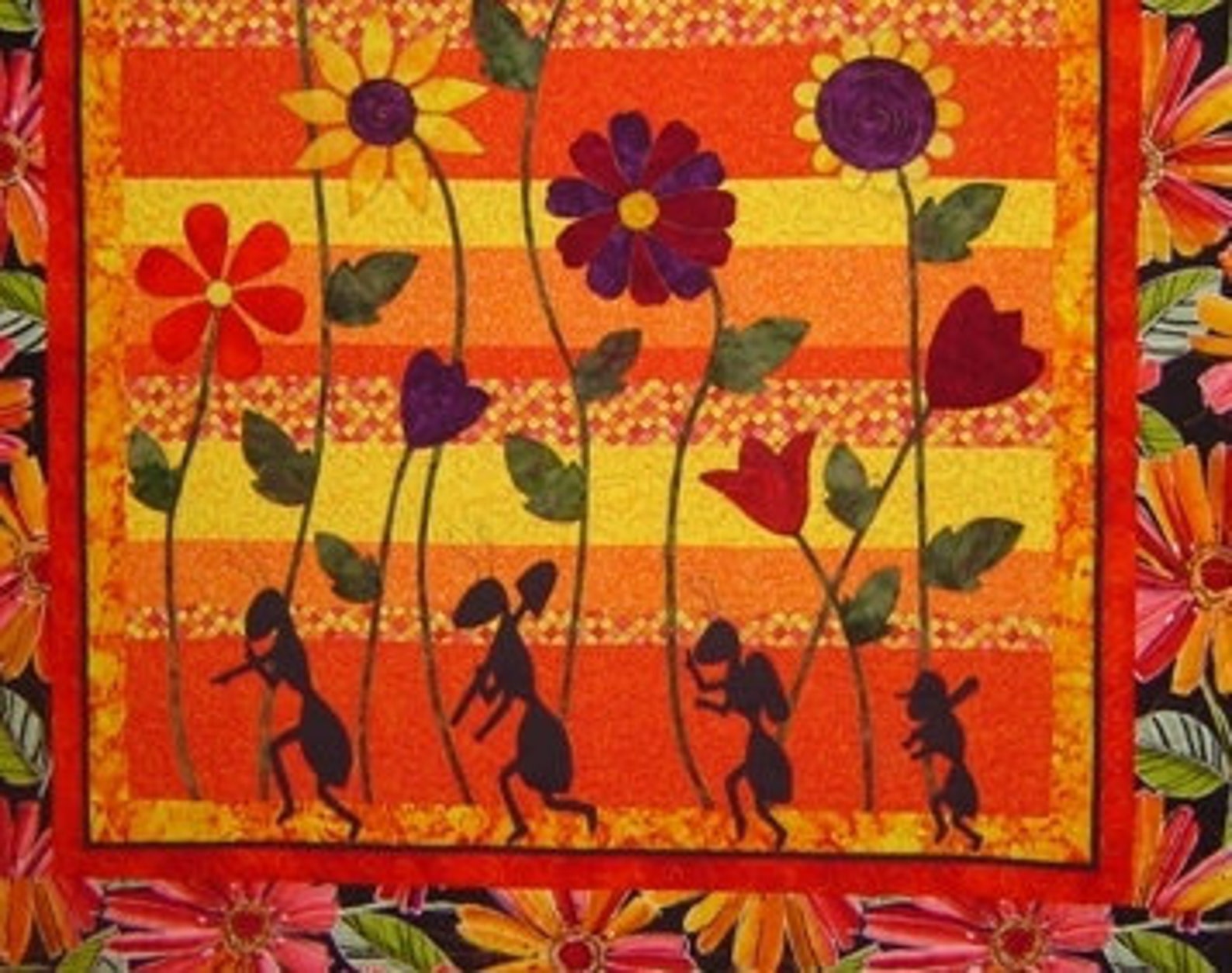 QUILT PATTERN Ants Flowers PDF Bright Quilt Flowers and | Etsy