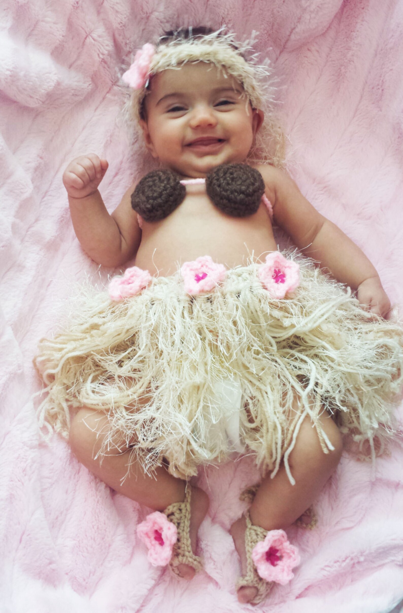 Baby Girl or Toddler Hawaiian HULA Set W Barefoot Sandals | Etsy