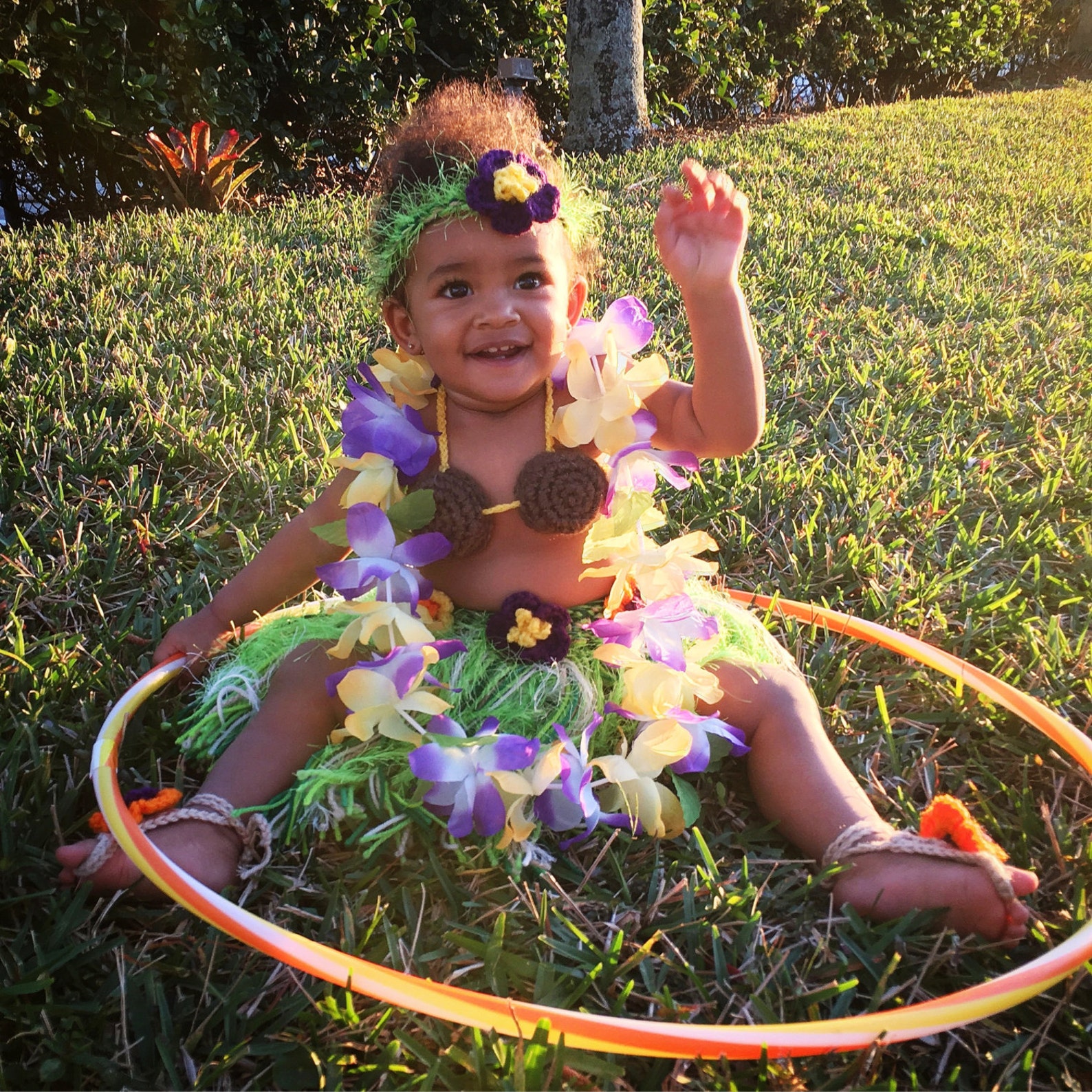Baby Girl or Toddler Hawaiian HULA Set W Barefoot Sandals - Etsy