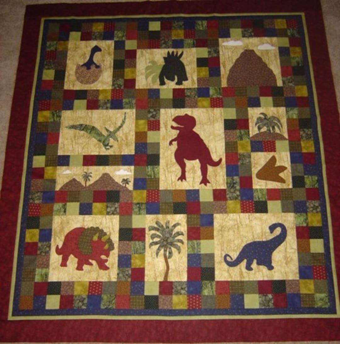 Dinosaur Quilt PATTERN - Dinosaurs on Chloe Lane - Baby Quilt- Throw ...