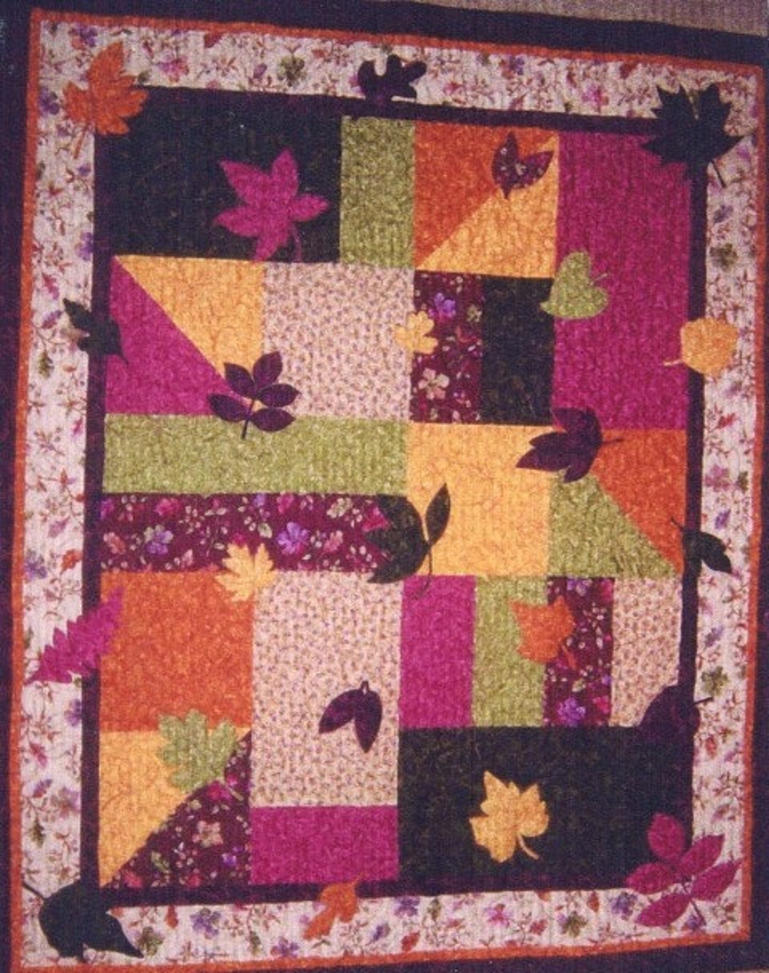 Leaves Quilt PATTERN PDF - Quilt - Wall Art - Throw - Baby Quilt ...