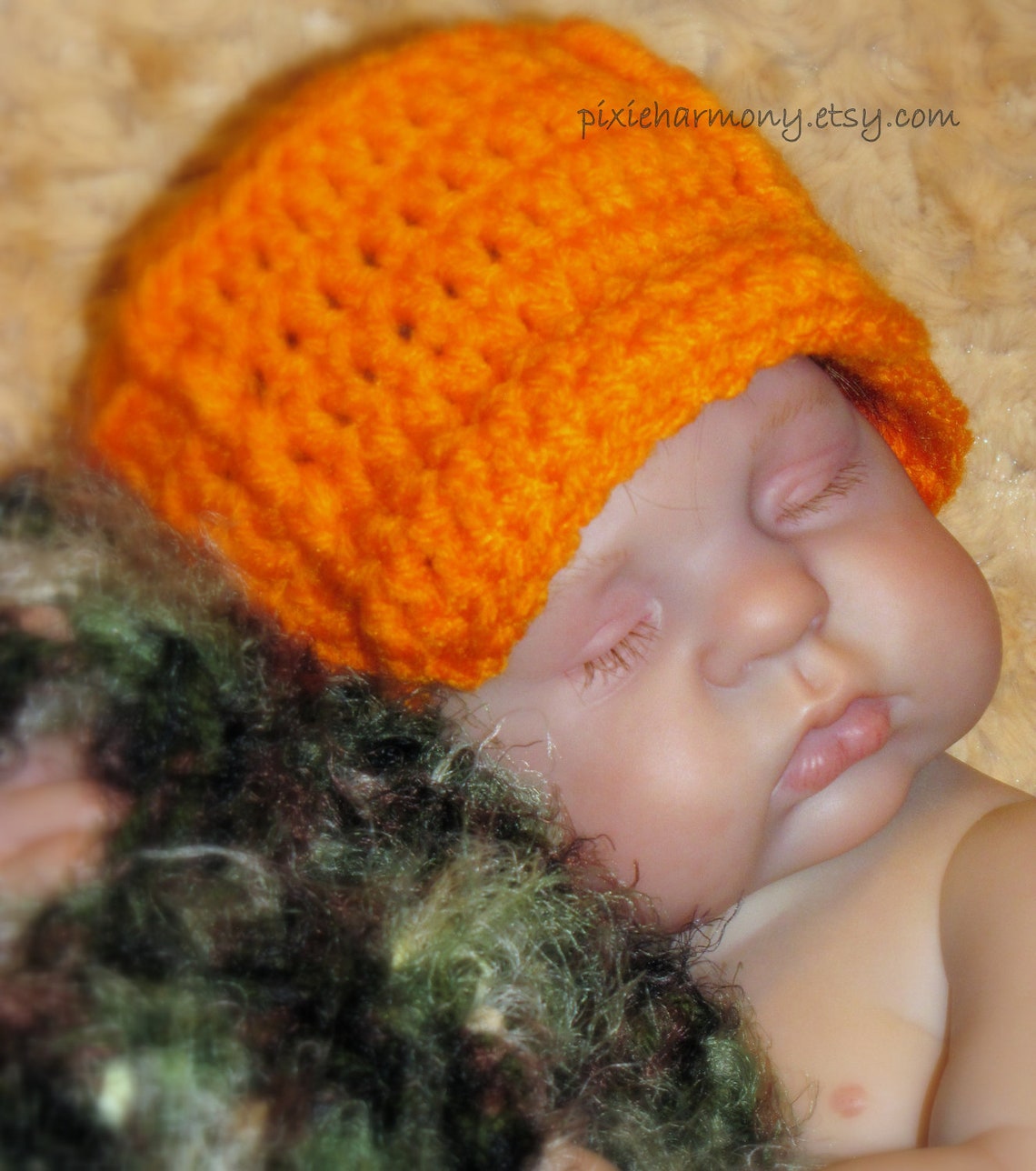 Baby Boy Hunter HAT Newborn Photo Prop Orange Hunting | Etsy