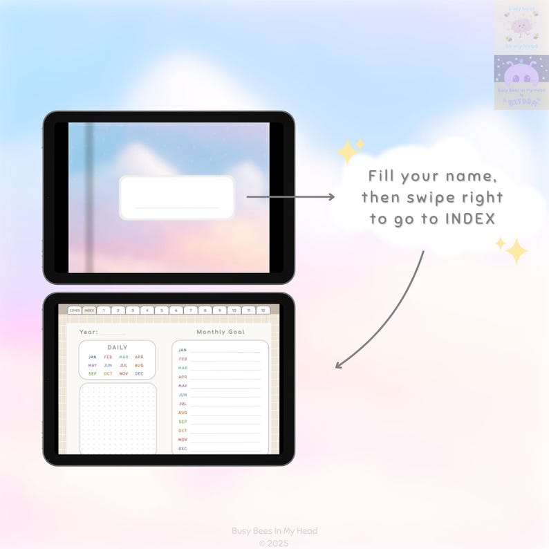Rainbow Grid Daily Digital Planner: Undated, Goodnotes Compatible (PDF ...