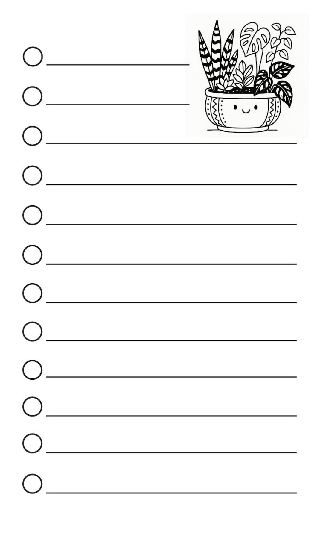 Succulent Printable Index Cards – Minimalist Plant Line Art Stationery ...