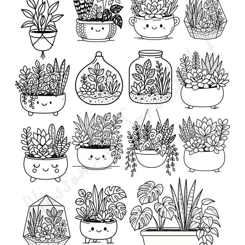Planting Coloring Pages - Etsy UK