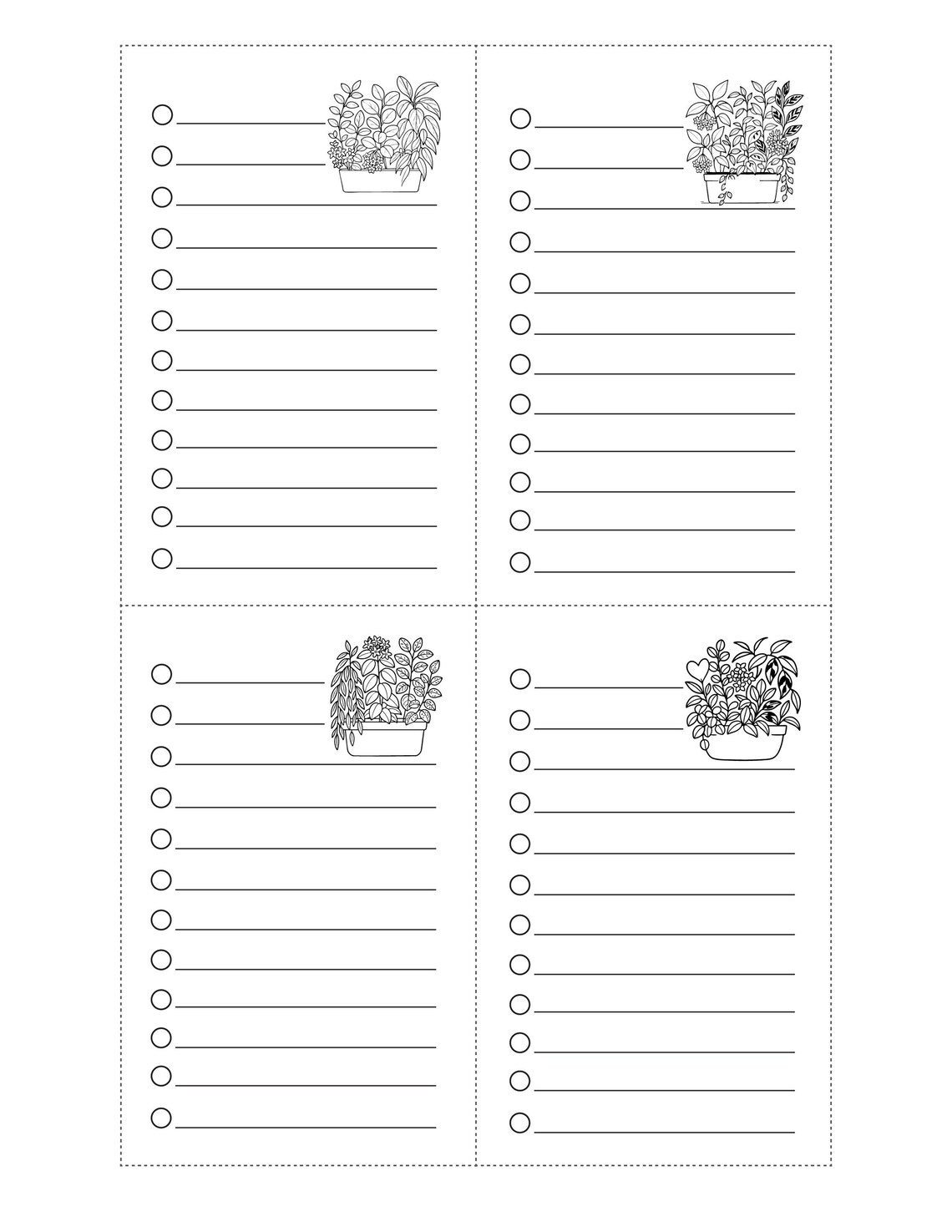Hoya Plant Printable Index Cards – 8 Line Art Designs – Digital ...