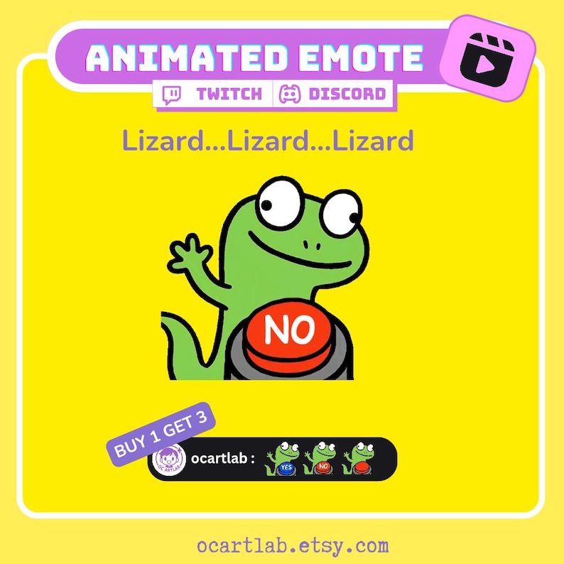 Lizard Animated Emote | Funny Lizard Hitting Button GIF for Twitch ...