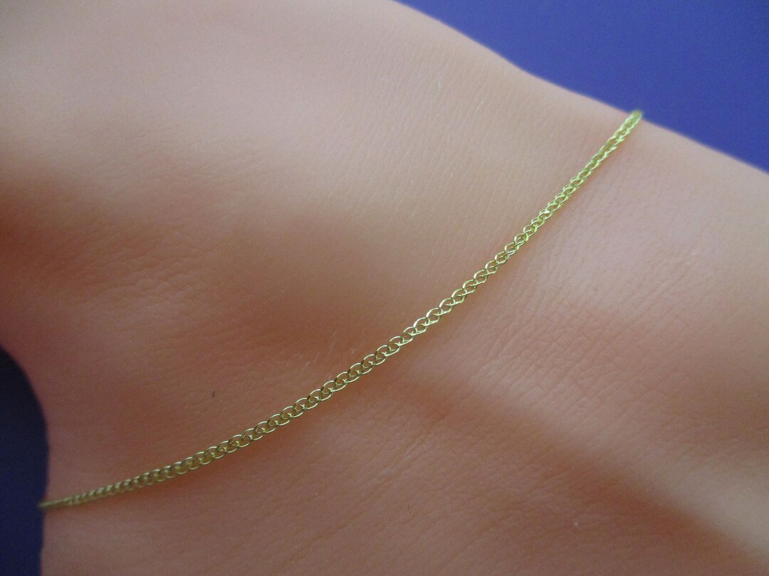 14k Solid Yellow Gold Anklet Woven Wheat Chain Lobster Claw - Etsy