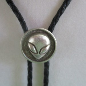 Alien Bolo Tie- the Greys- Black Cotton Braided Cord - Etsy