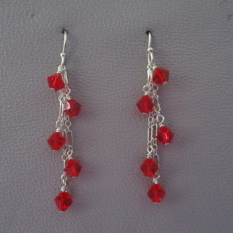 Red Crystal Earrings - Etsy