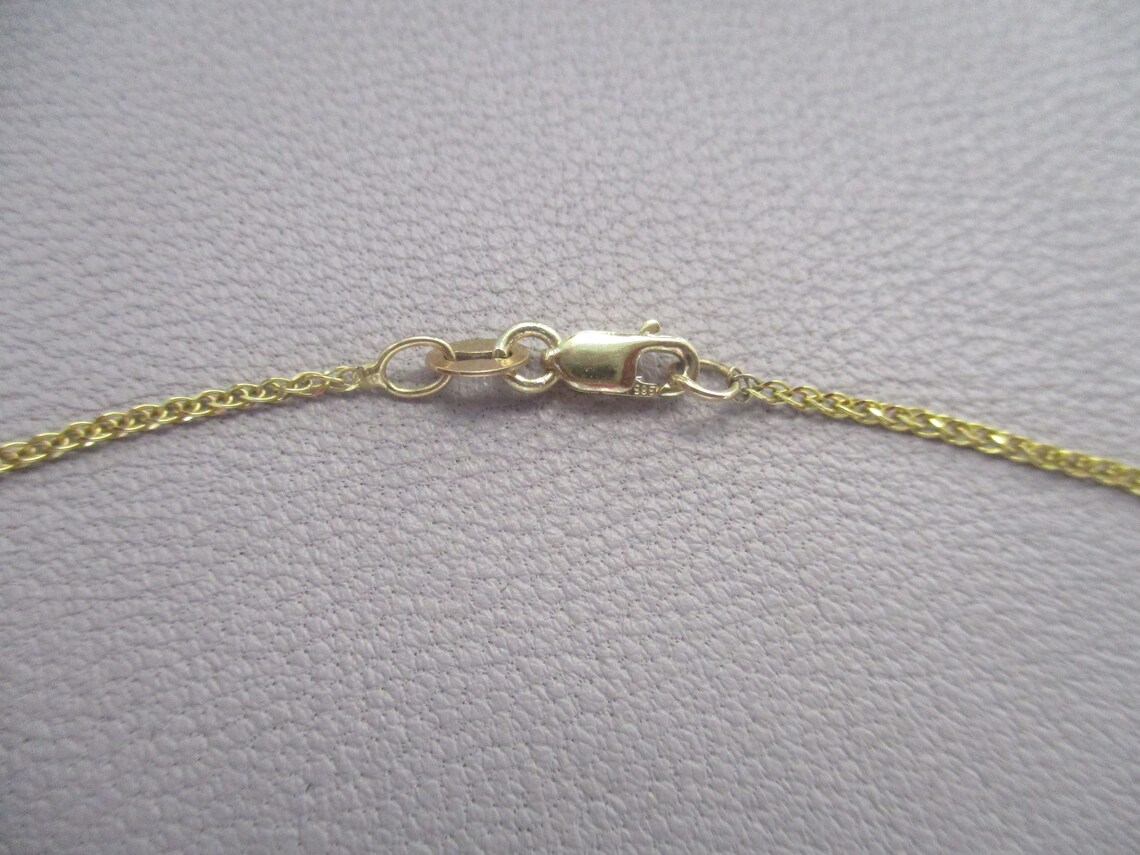 14k Solid Yellow Gold Anklet- Woven Wheat Chain- Lobster Claw Clasp- 9. ...