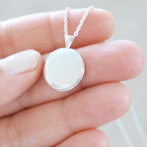 Brushed Sterling Silver Locket Small Round Matte Finish | Etsy