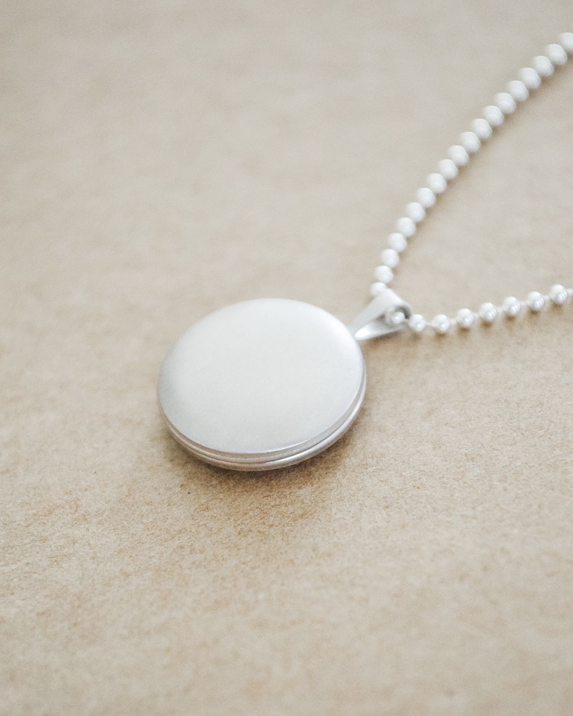 Brushed Sterling Silver Locket Small Round Matte Finish | Etsy