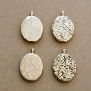 Gold Filled Flower Engraved Locket - Light or Dark Floral Filigree ...