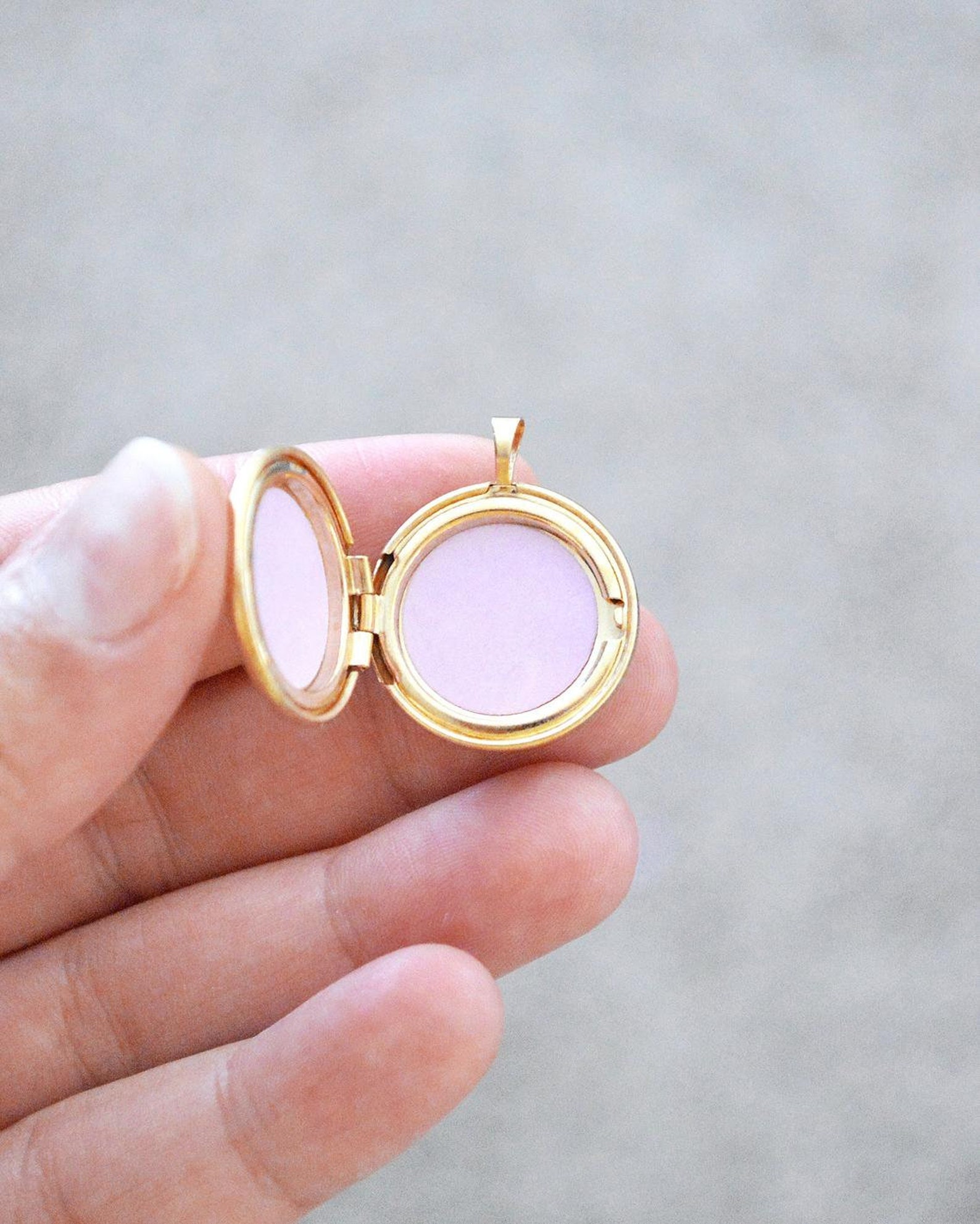 North Star Photo Locket Large Round Gold Filled Locket | Etsy