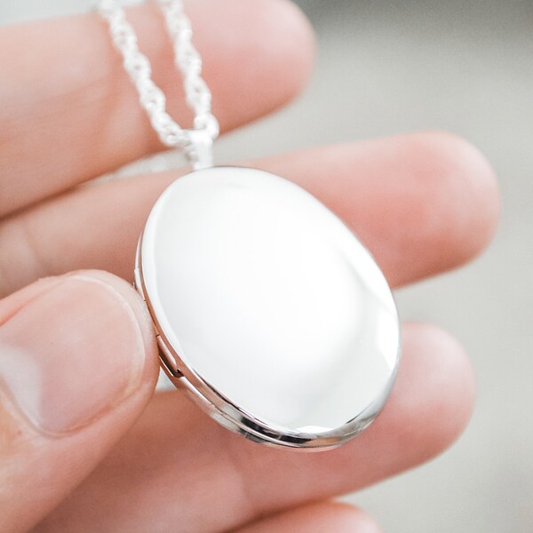 Large Silver Locket - Etsy