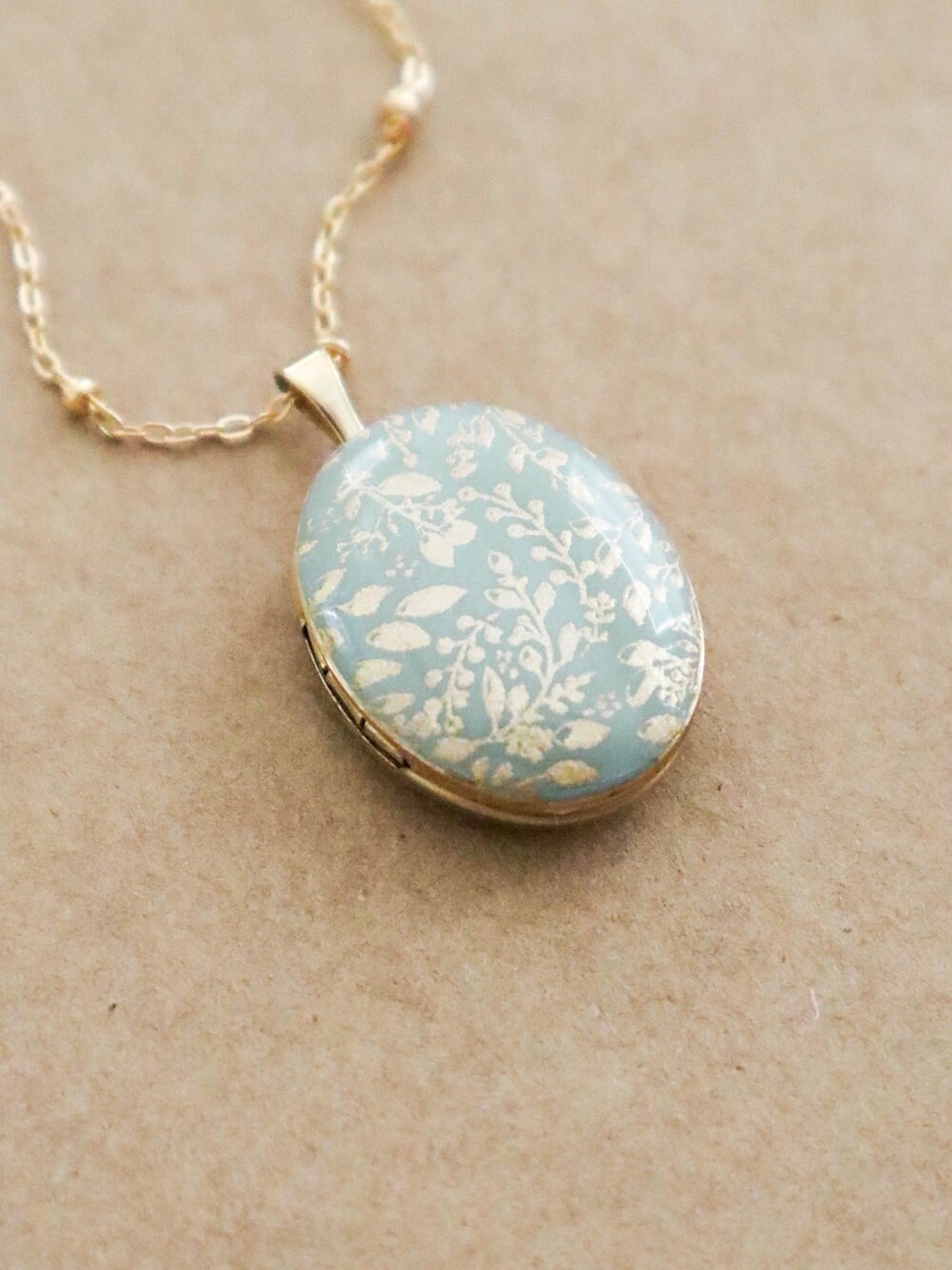 Gold Leaf Enamel Locket Flower Jewelry Locket Necklace With Photo - Etsy