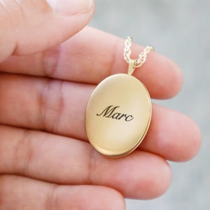 Name Engraved Locket Necklace - Personalized With Any Letters, Initial ...