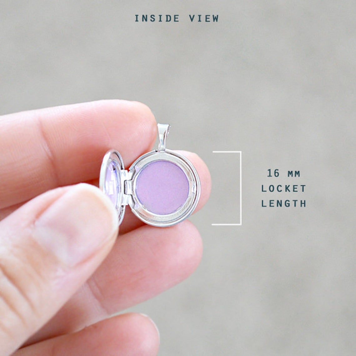 Brushed Sterling Silver Locket Small Round Matte Finish | Etsy