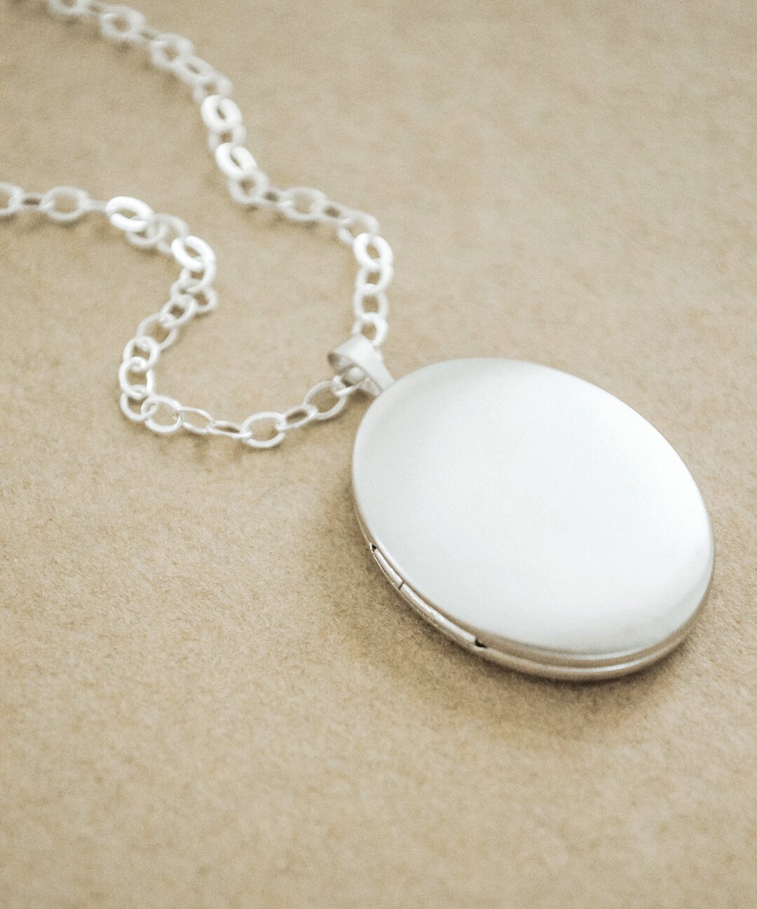 Large Brushed Sterling Silver Locket Satin Matte Style - Etsy