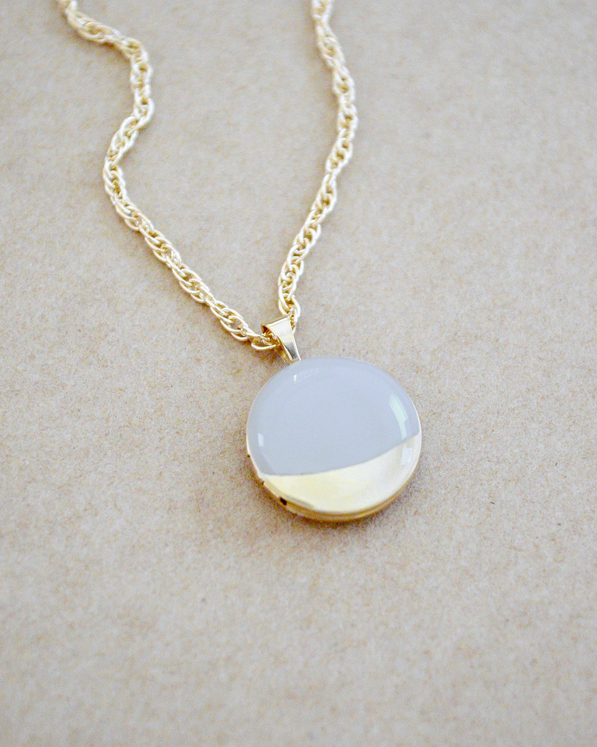 Gold Dipped Locket Necklace Small Round Gold Filled Locket | Etsy