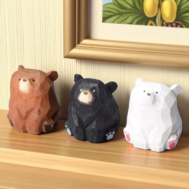 Black Bear Art Cute - Etsy UK