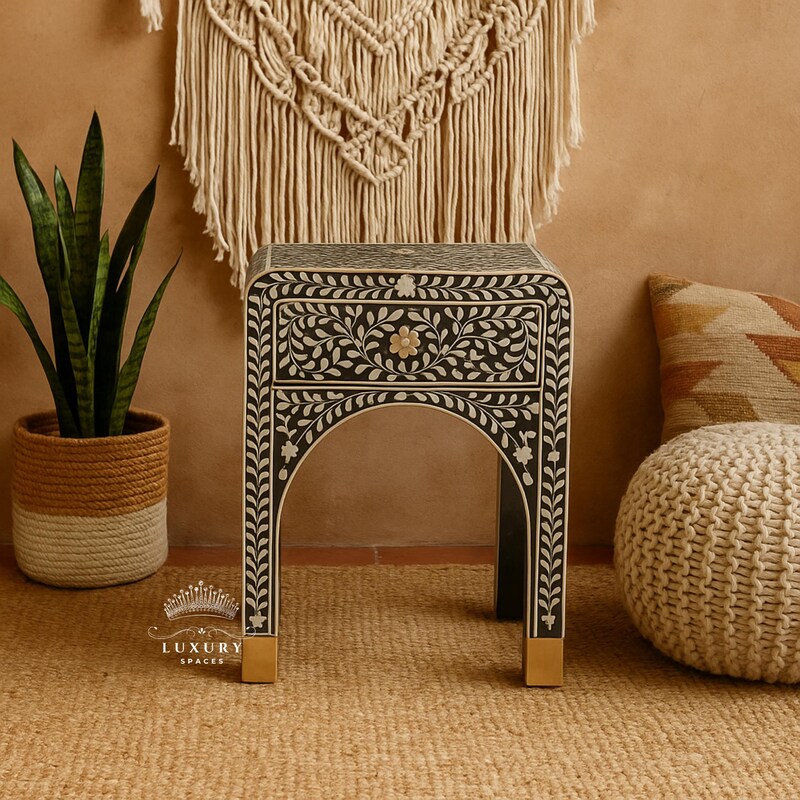 Bone Inlay End Table - Etsy