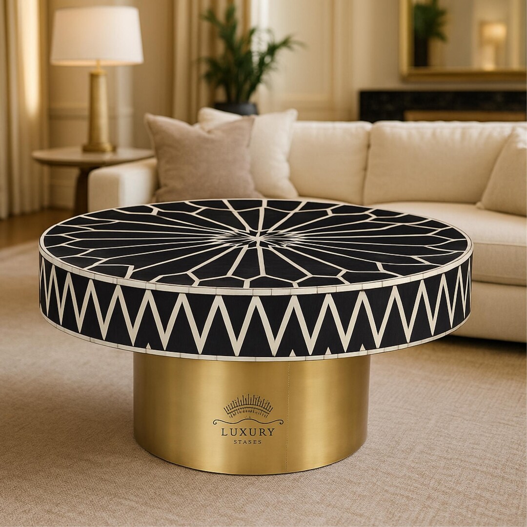 Handmade Bone Inlay Wooden Coffee Table/ Bone Inlay Coffee Table/center ...